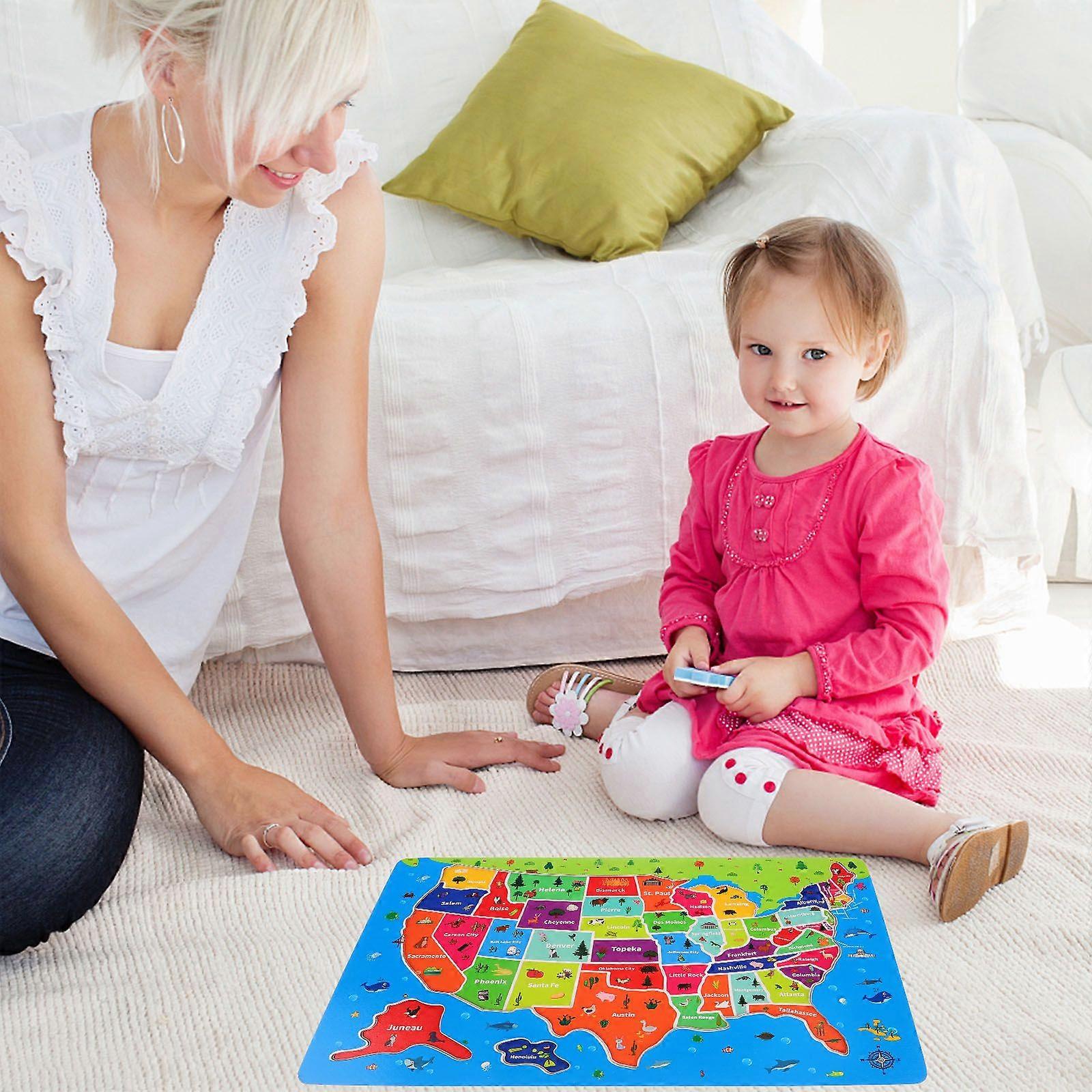 Wooden USA Map Jigsaw Puzzles United States Map Puzzle Us Map Jigsaw ...