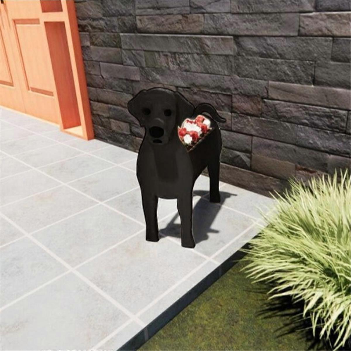 Labrador Dog Flower Pot, Cute Garden Dog Flower Pot Black | Fruugo UK