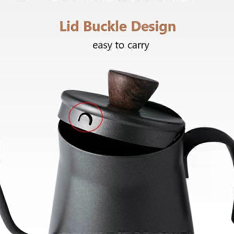 Drip Kettle 400ml Hand Flush Coffee Tea Pot Non-stick Coating Food ...