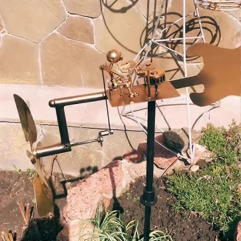 Drummer Windmill Garden Decoration, Handmade Metal Percussionist Music ...