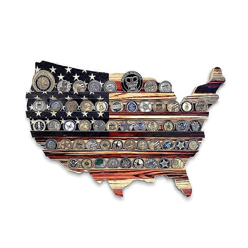 Wood America US Flag Challenge Coin Display U.S. Military Coins Stand ...