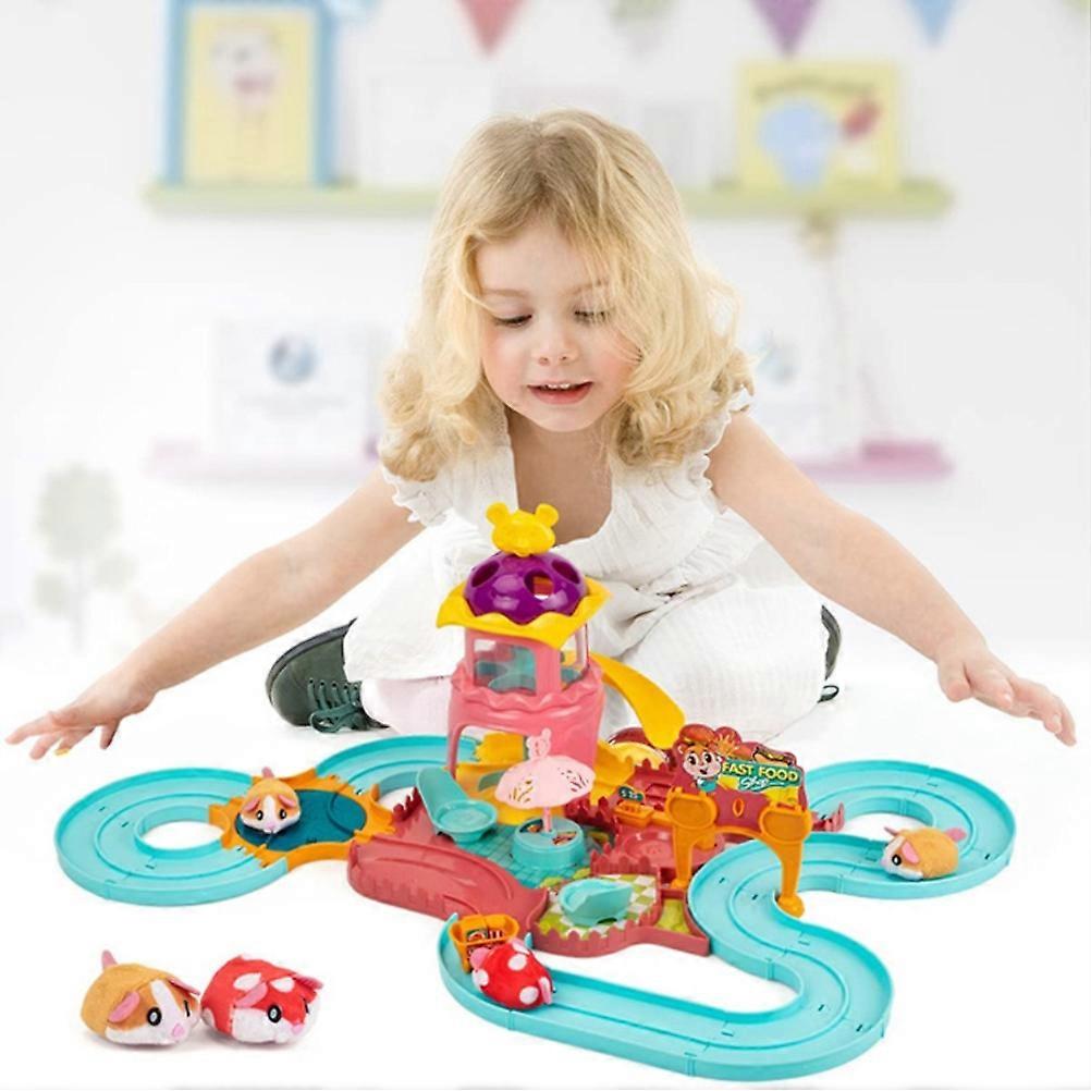 Hamster Racing Track Toy Set for Children Electric Hamsters Game Toys ...