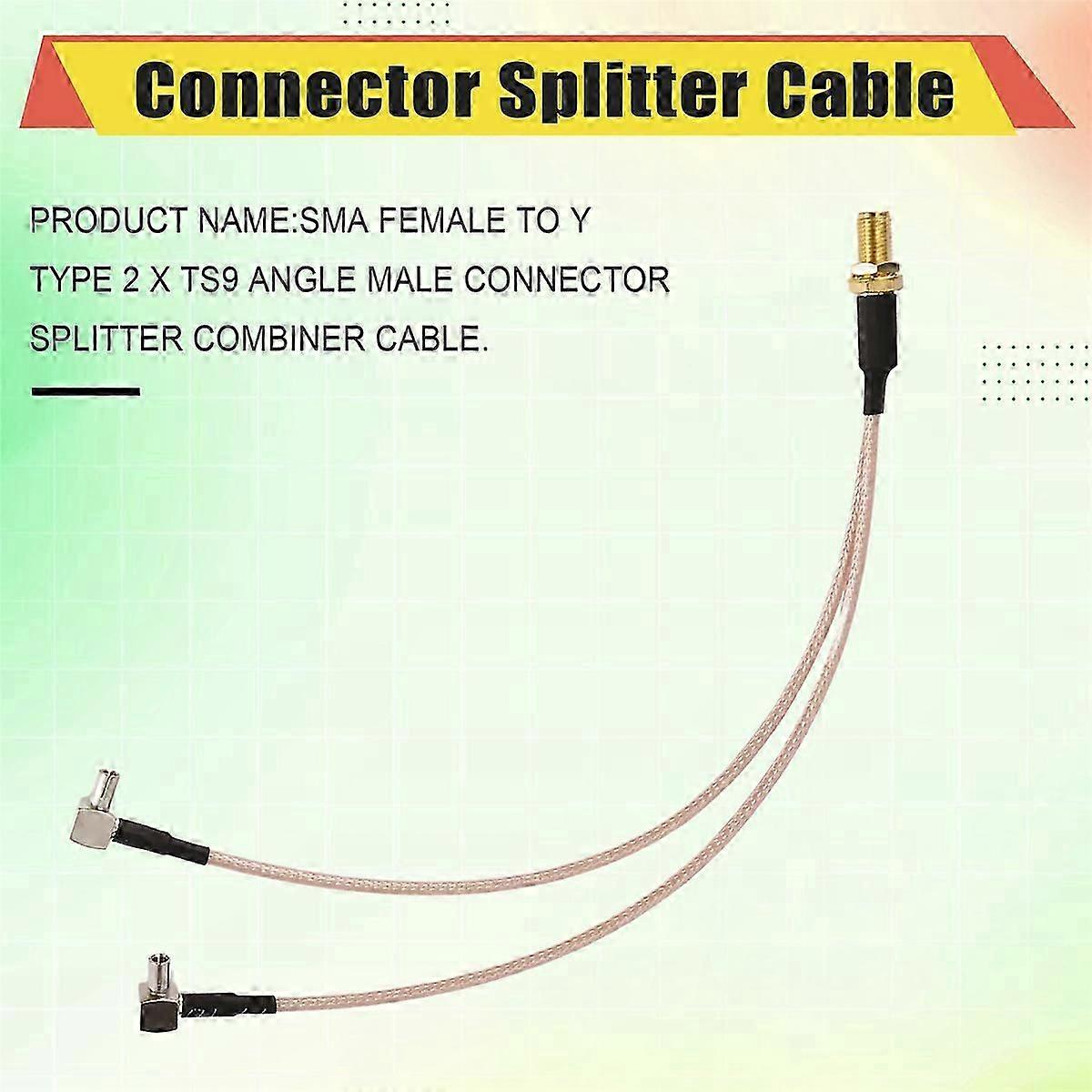 8 inch SMA Female to Y type 2 X TS9 Angle Male Connector Splitter ...
