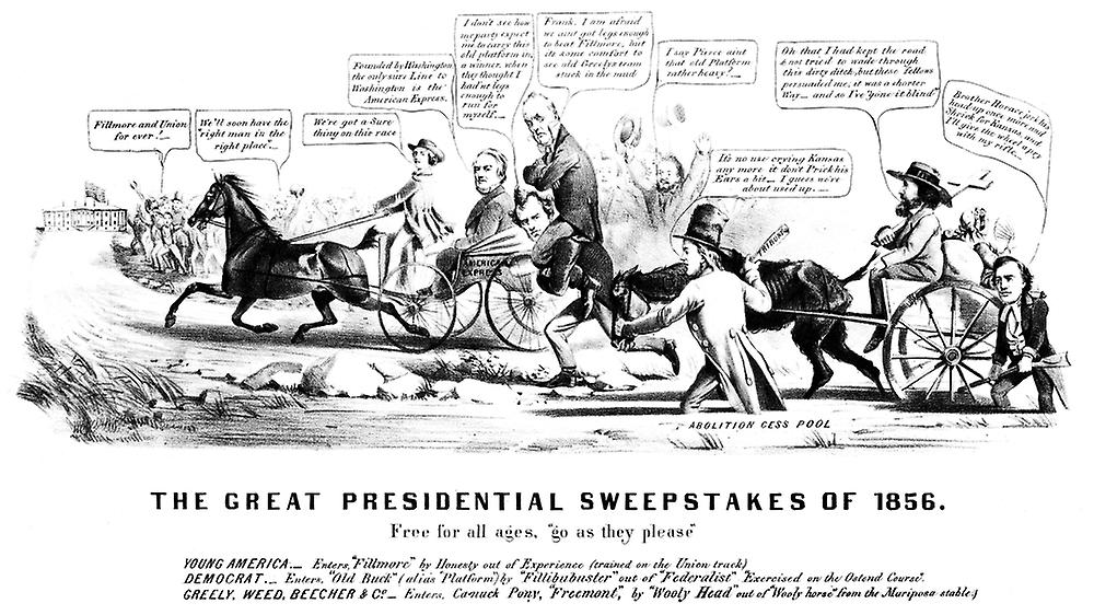 Presidential Campaign, 1856. /Namerican Cartoon By Nathaniel Currier ...