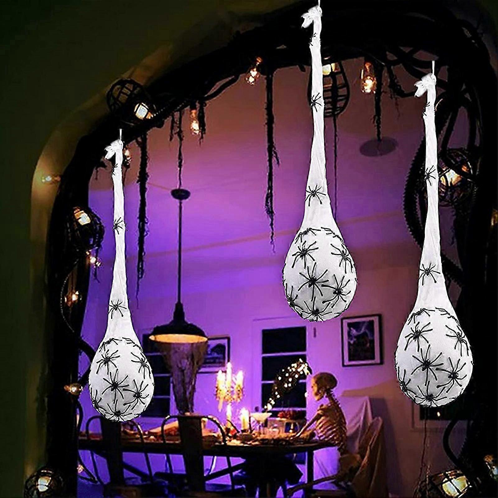 Colorful Light Up Spider Egg Scary Spider Cotton Wrap Spider Egg ...