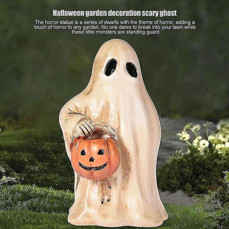 Halloween Garden Statue, Halloween Scary Ghost Pumpkin Statue, Horror ...