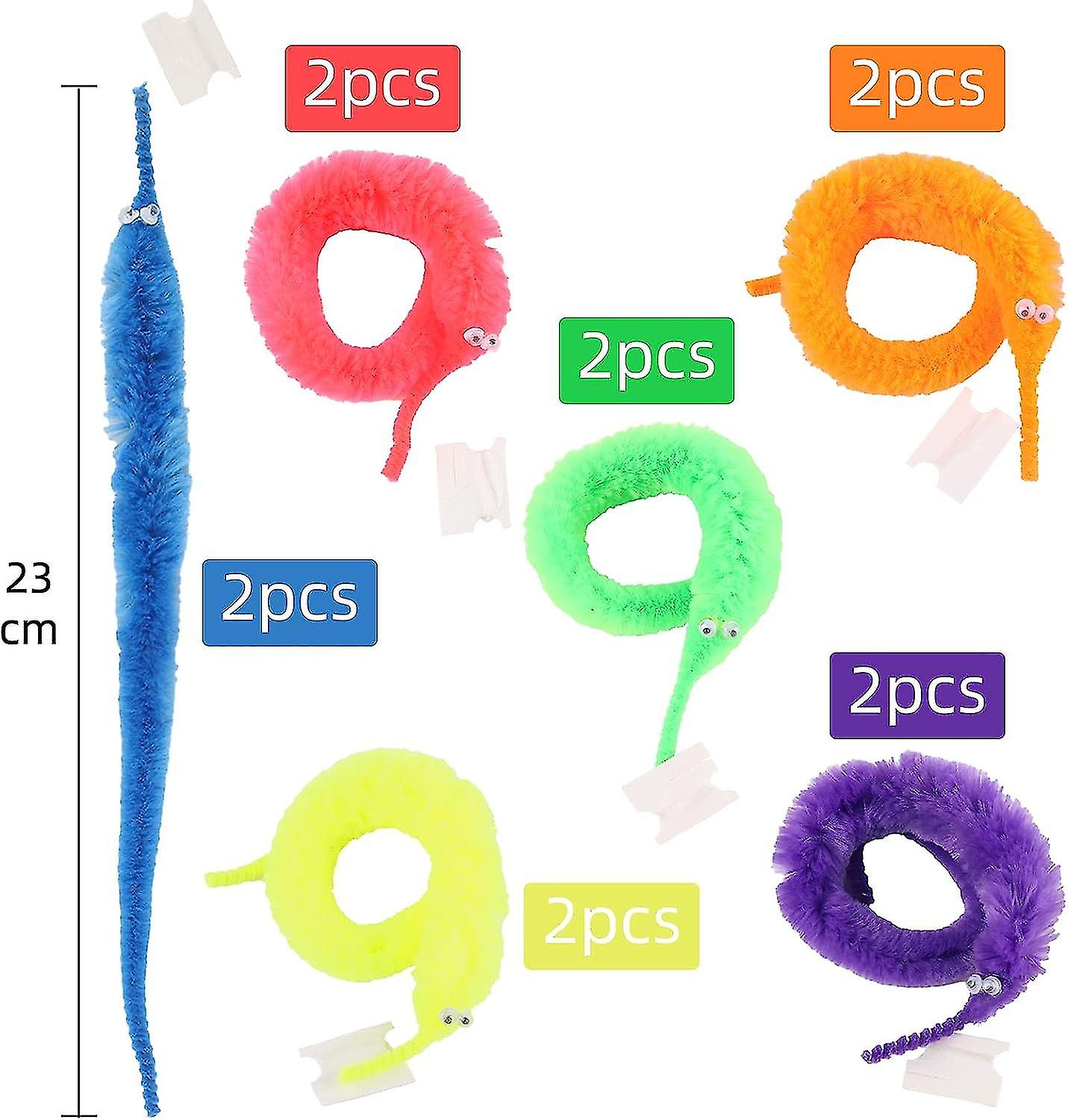 Magic Worm Toys, 12 Pcs Magic Caterpillars, Magic Fuzzy Worm, Winding ...