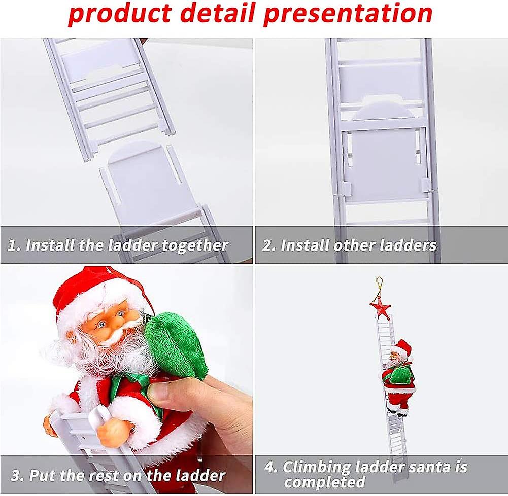 2023 Santa Climb the Ladder, Sing Santa Claus, Automatically Play with ...