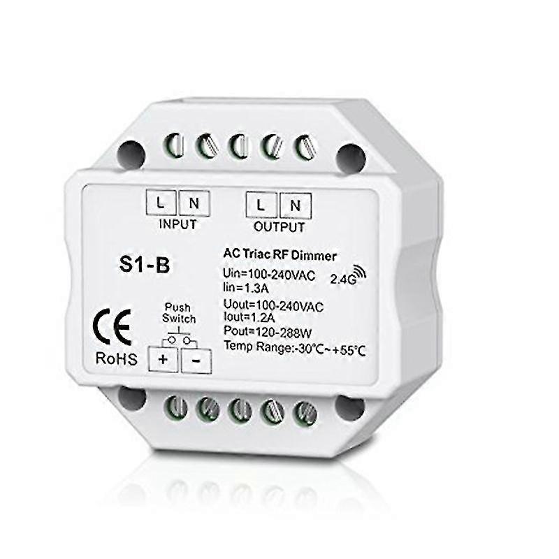 LED Dimmer Switch 2.4G Wireless RF Remote Dimmable Push Switch Smart ...