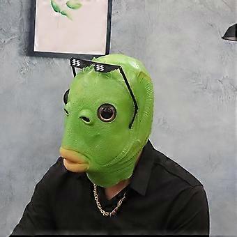 Animal Full Face Masks Halloween Party Costume Props Funny Green Fish ...