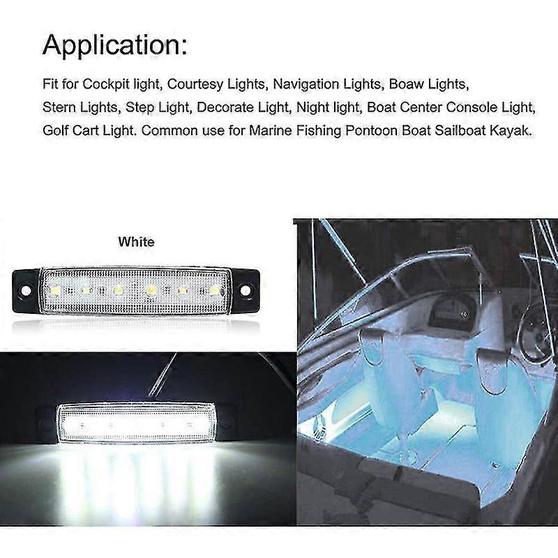 10PCS Marine Boat Lights 12V Waterproof Boat 6LED Lights Kayak Lights ...