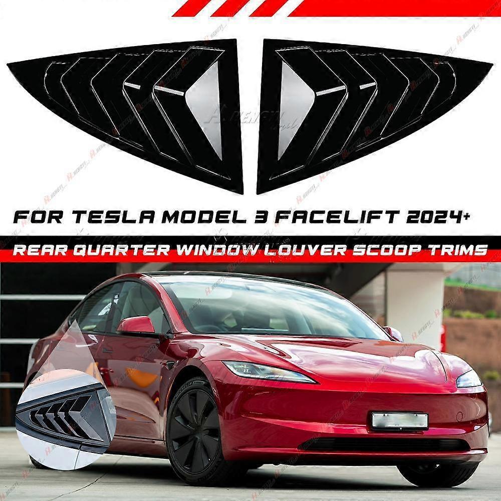 For Tesla Model 3 2024+ Facelift Side Window Louver Shutter Cover Trim ...
