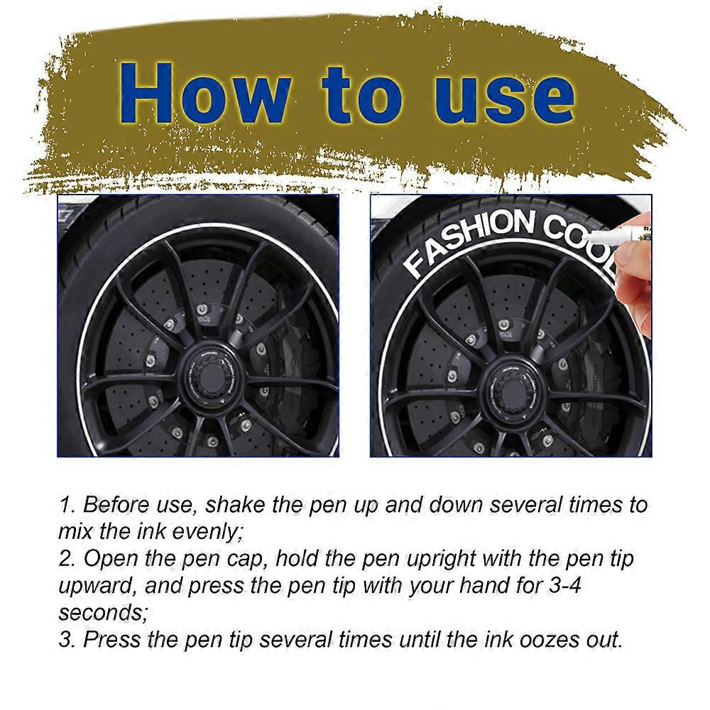 9 Pieces White Tire Pen Color Markers Pencil Car Paint Color Rim Paint ...
