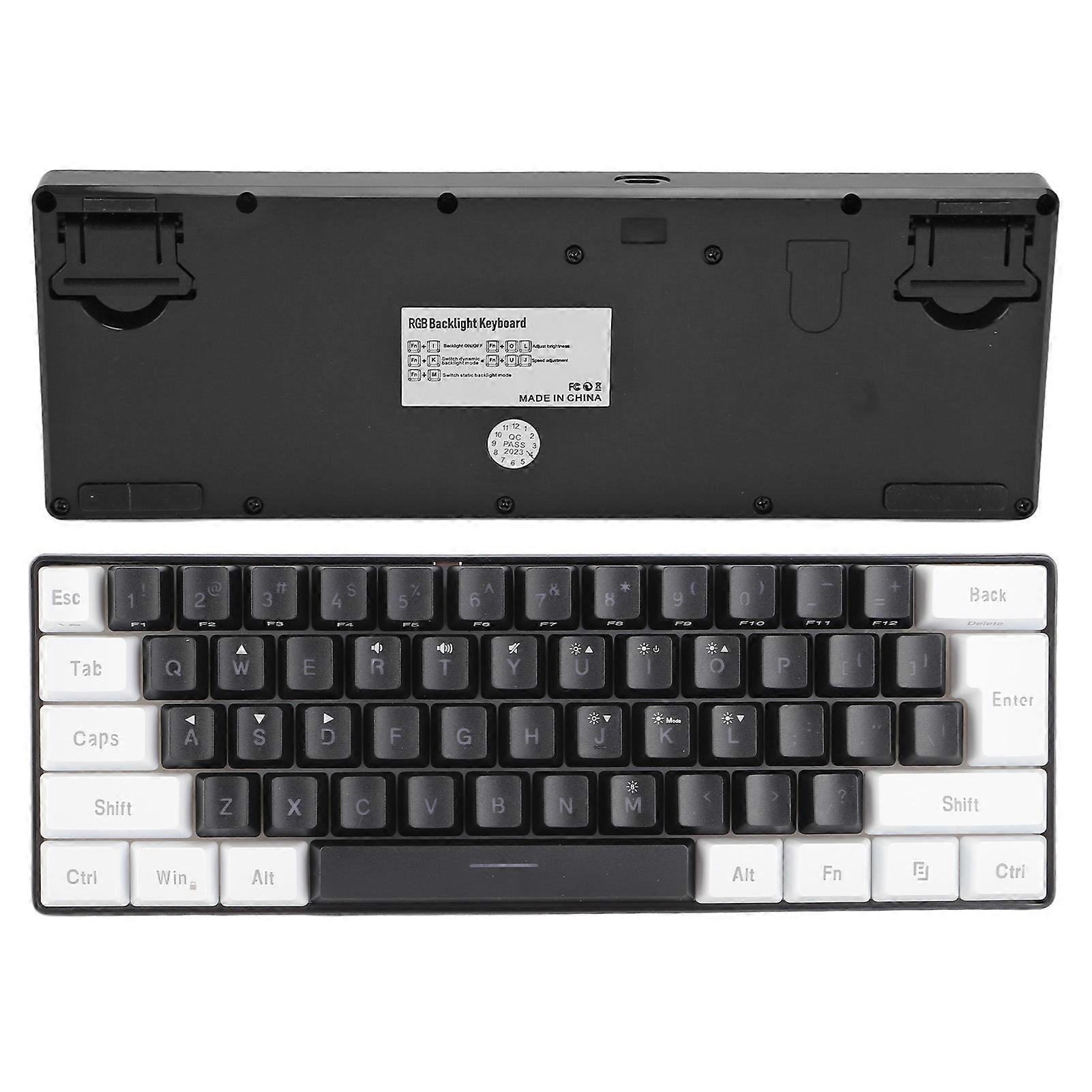 G61 Mini RGB Keyboard LED Backlight 61 Keys Ergonomic Mechanical ...