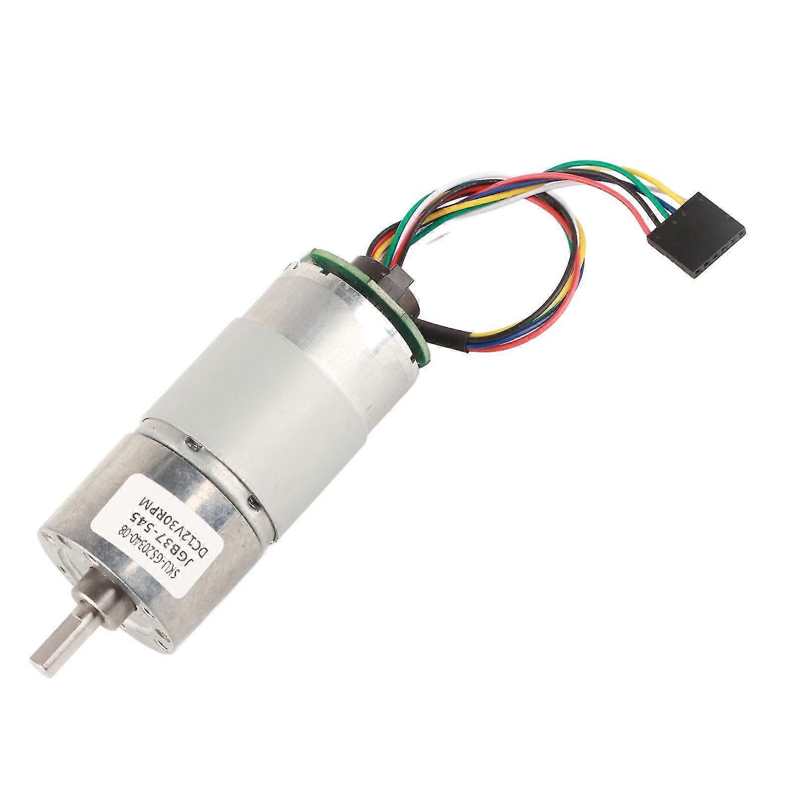 Large Torsion Gear Motor with Encoder 12V 30 RPM Speed Reduction for 12 ...