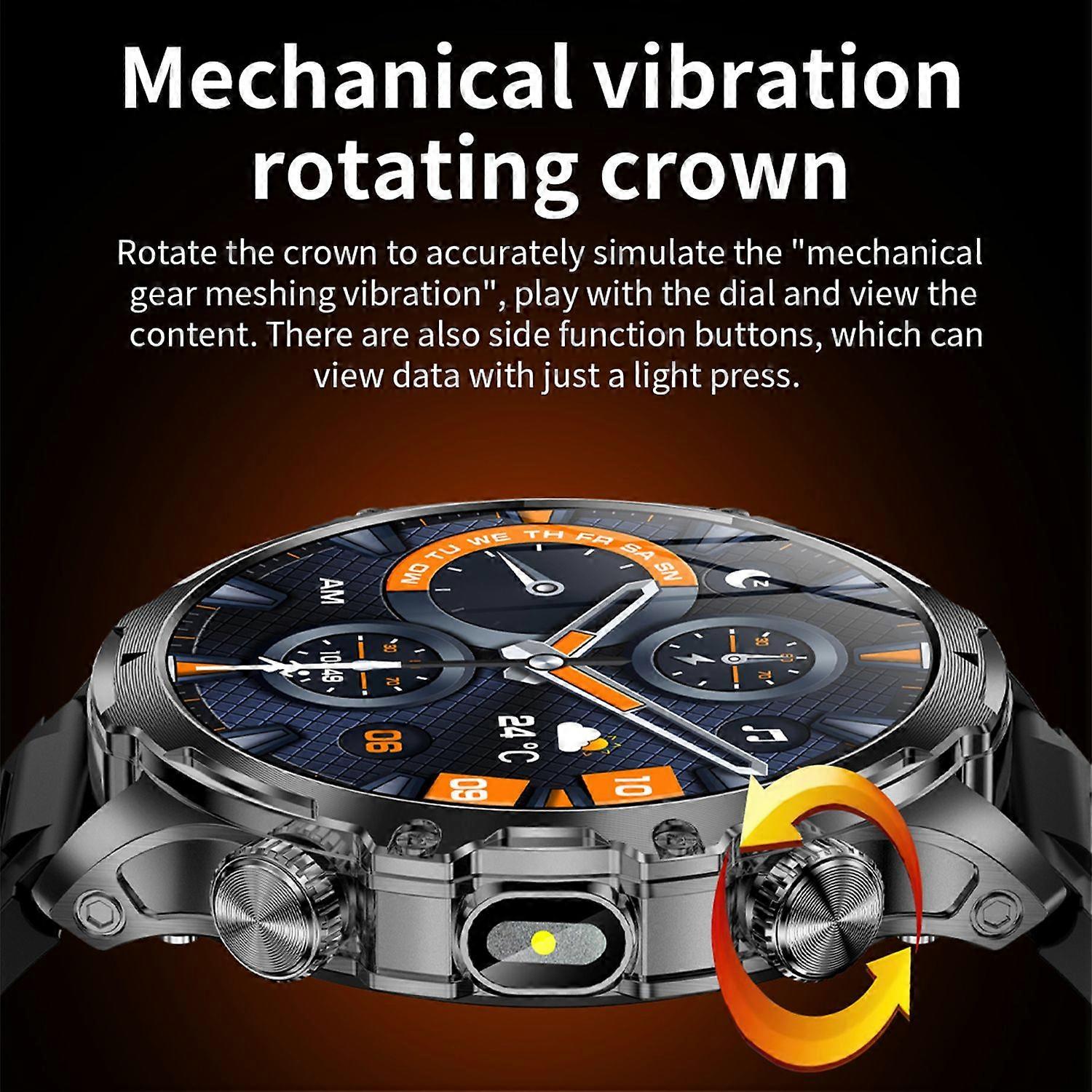 AK75 Steel Strap Smart Watch Bluetooth Call Waterproof Health ...