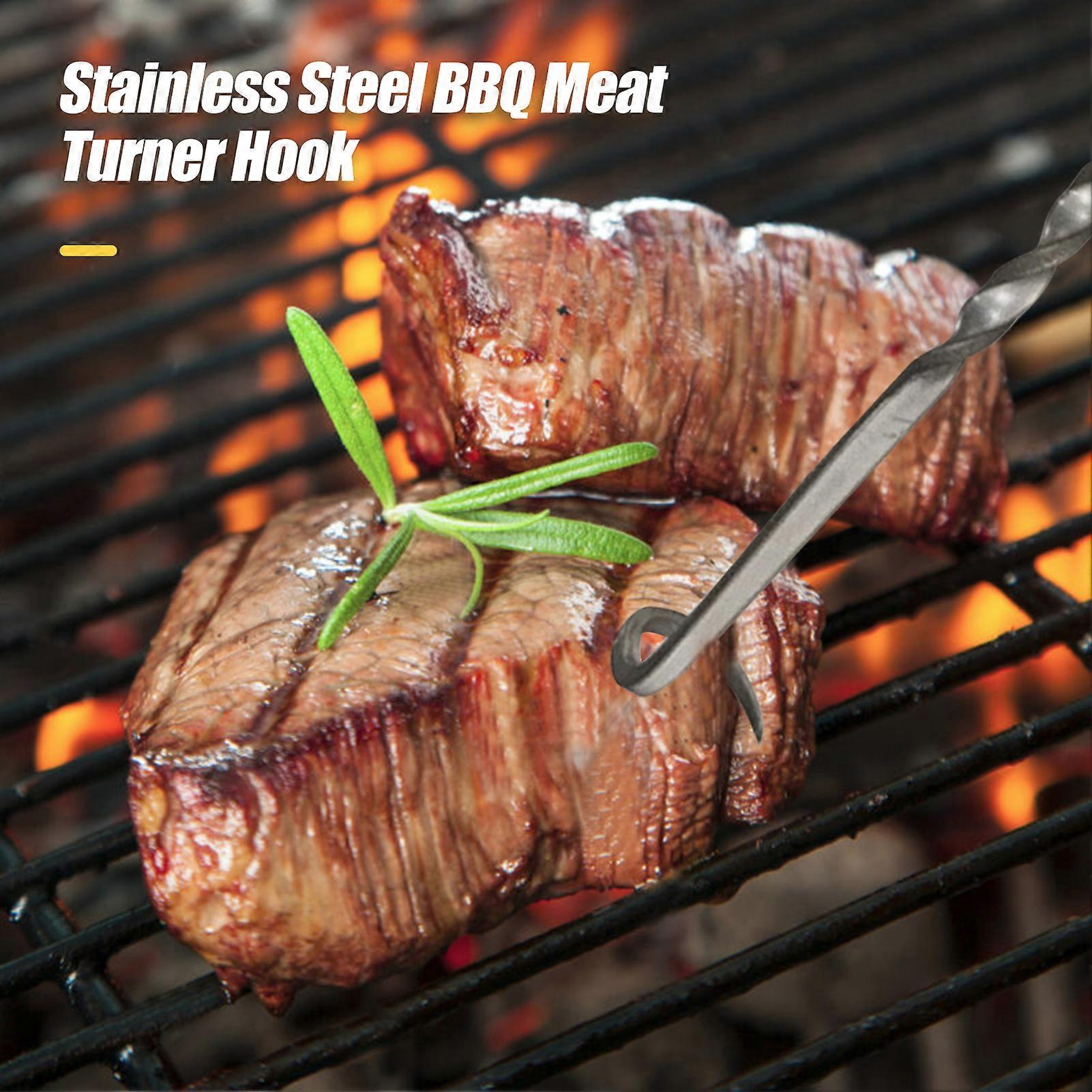 BBQ Food Flipper, Food Flipper and Meat Hook, Iron BBQ Turner Hooks ...