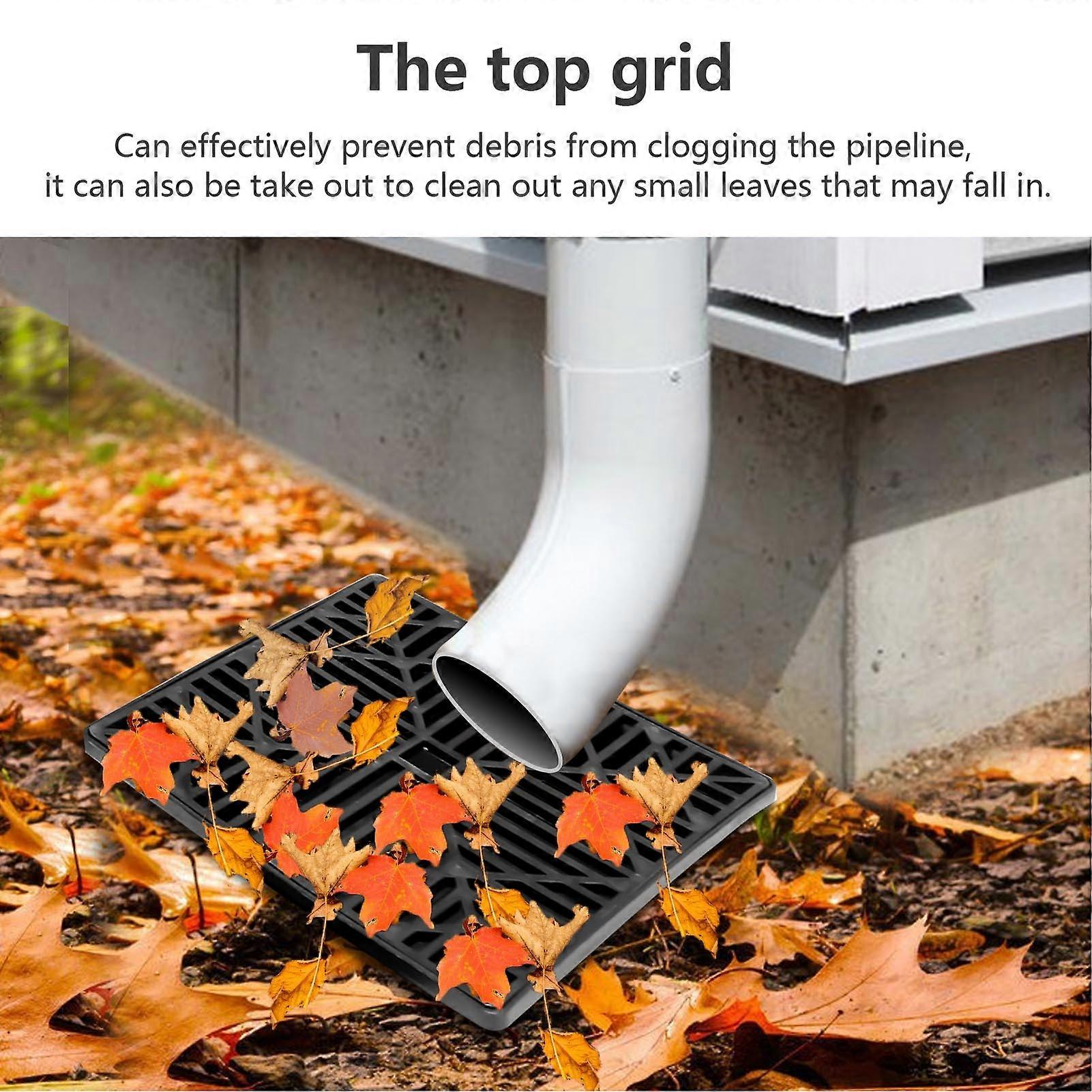 Black Gutter Downspout Extensions Catch Basin Low Profile Downspout ...