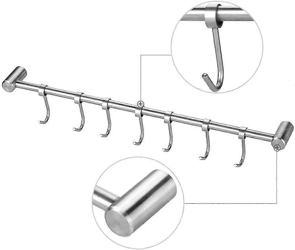 Hook Rail Kitchen Railing Stainless Steel Hanging Rail With 7-10 Hooks ...