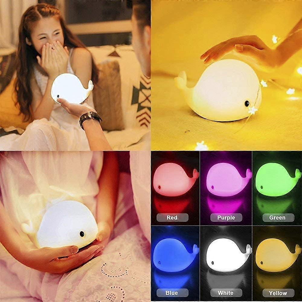 Cute Whale Night Light for Kids,Kawaii Baby with 7 LED Colors Changing ...