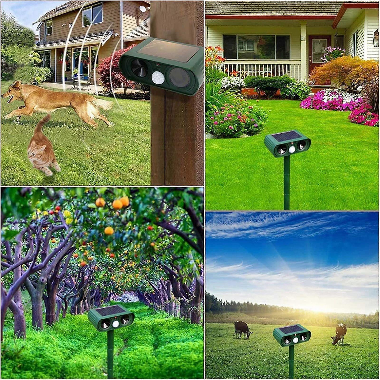 Outdoor Solar Animal Repeller, 110 Ultrasonic Animal Repellent, Animal ...
