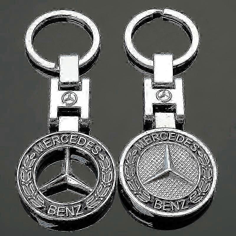 2 Pack 3d Car Logo Keychain Metal Chrome Car Keyring Replacement ...
