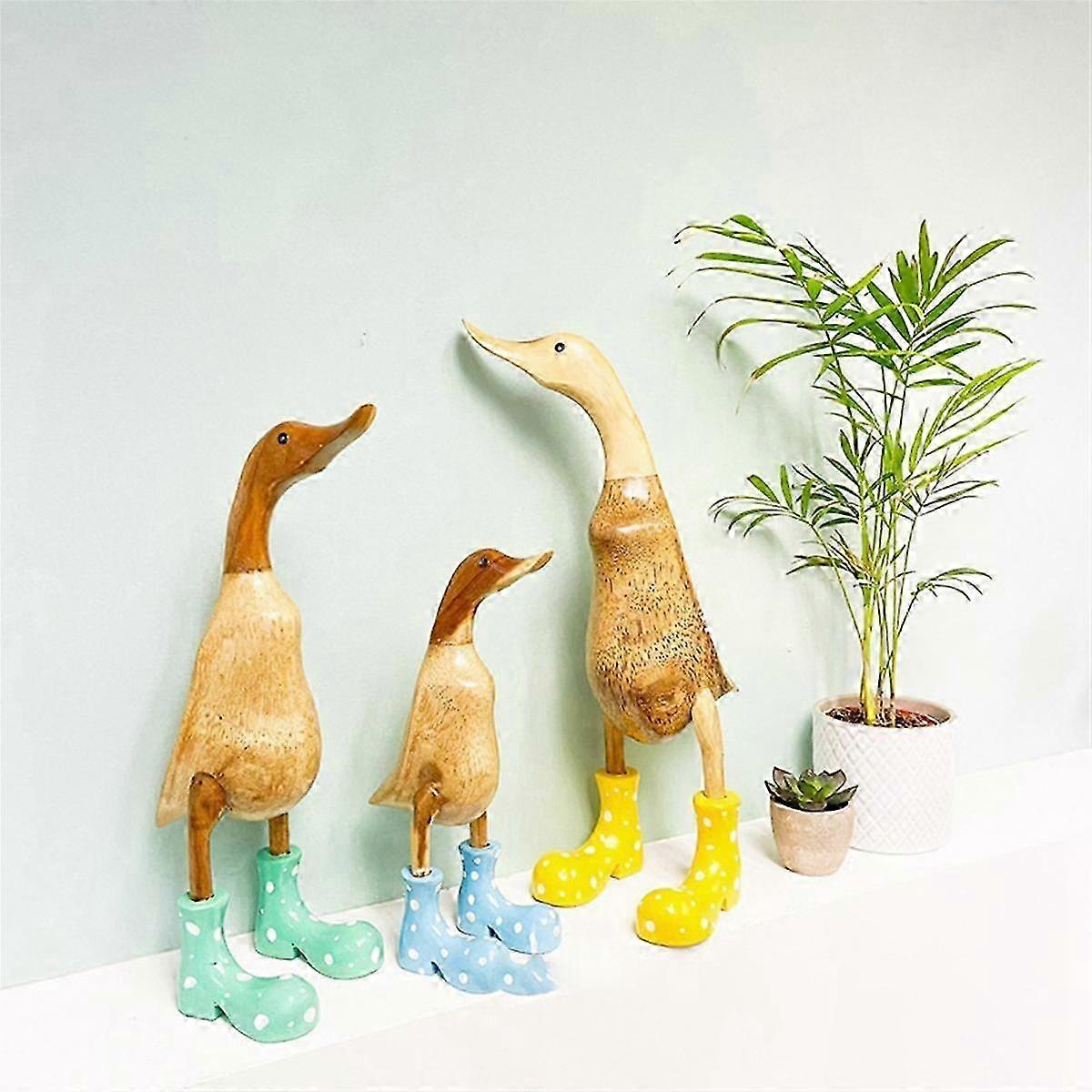 Resin Duck Statue Garden Sculpture Cute Cartoon Ducks Wearing Spotted ...