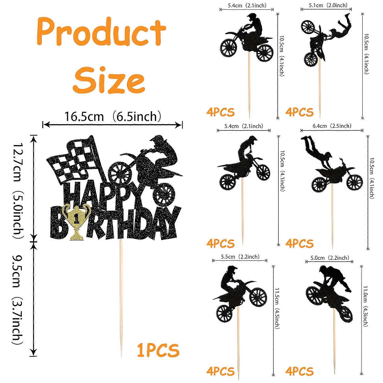 25 PCS Motorcycle Cake Toppers, Bike Cupcake Topper for Sports ...