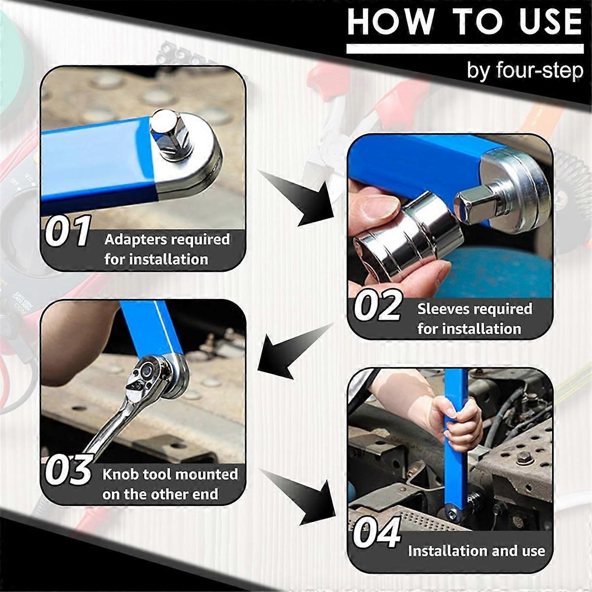 Offset Extension Wrench, 15 Inch Tight Reach Extension Wrench Set ...