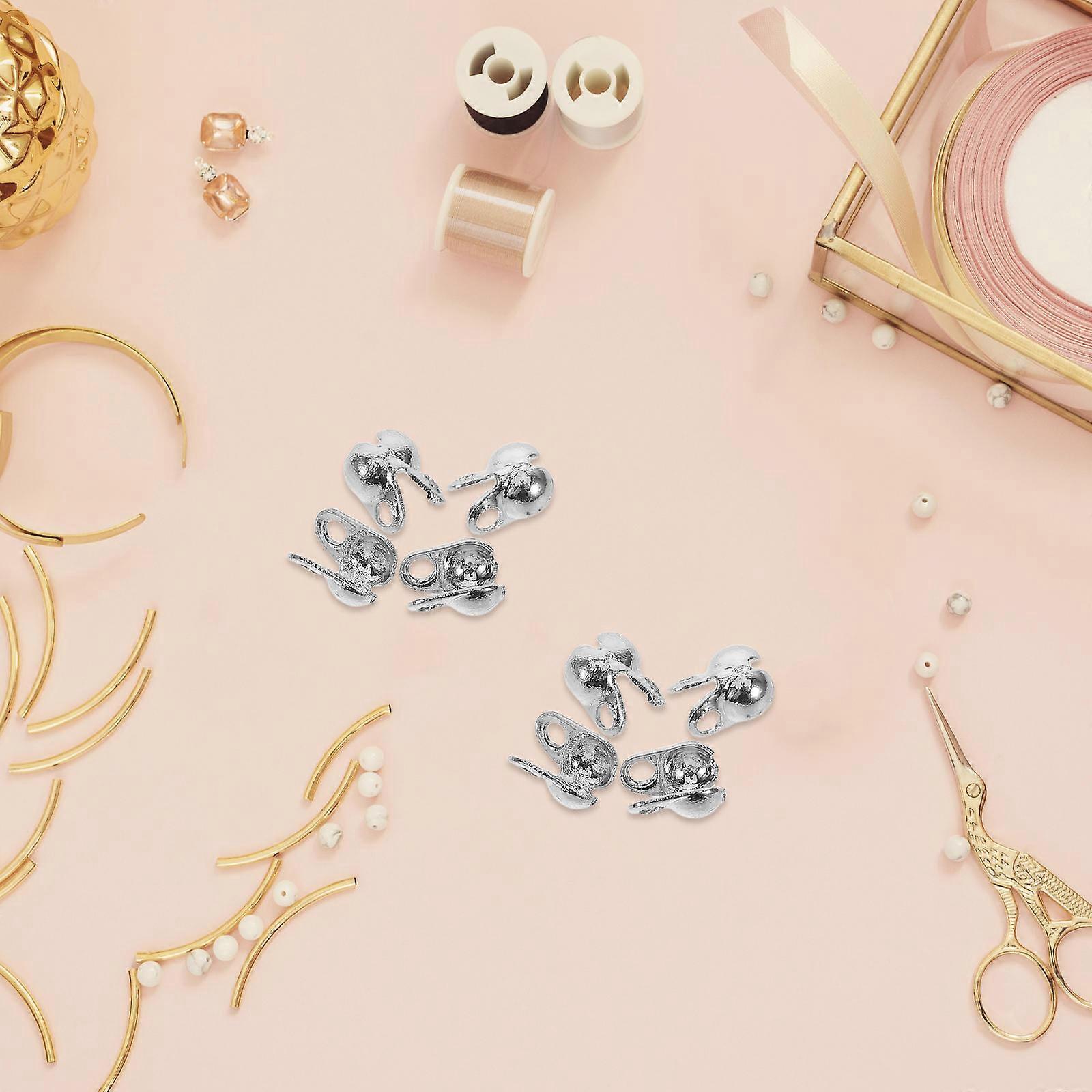 Silver String Bead Crimp Covers for DIY Jewelry Making 150Pcs Set ...