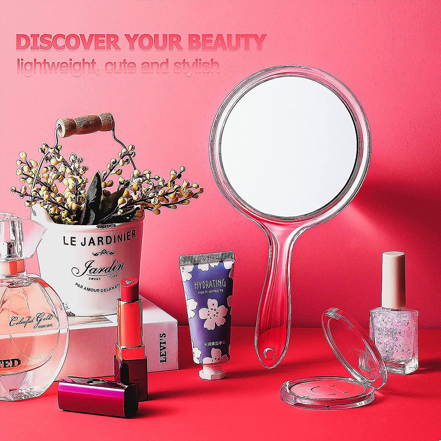 Hand Mirror Double Sided Hand Mirror 1x/2x Magnifying Glass With Handle ...