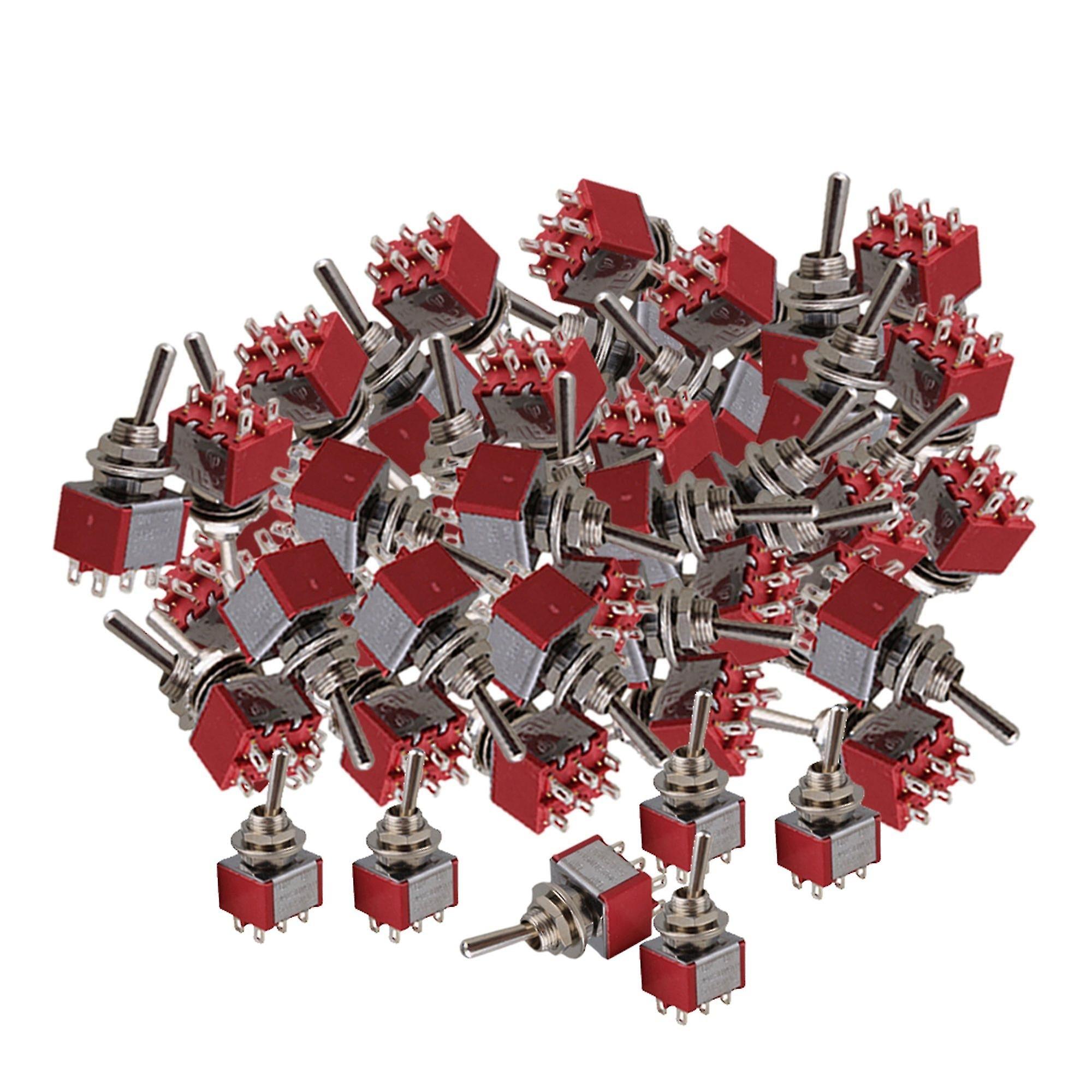 40 Pieces red electirc 2 position toggle switch dpdt ac 125v 6a tgd3 ...