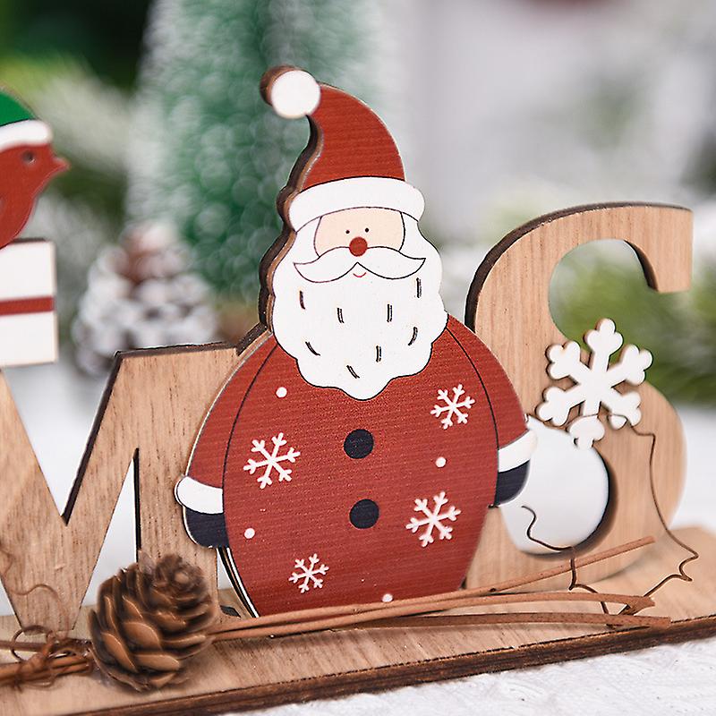 Christmas Wooden Table Sign Santa Claus Tabletop Sign Snowman Xmas ...