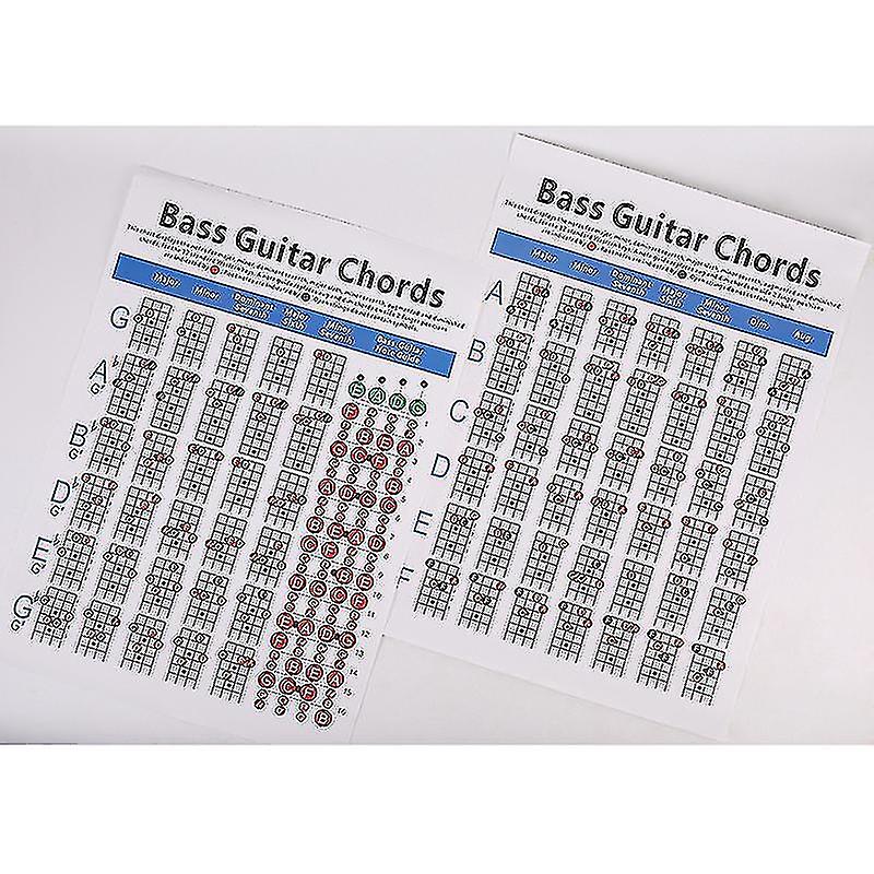 Electric Bass Guitar Chord Chart 4 String Guitar Chord Fingering ...