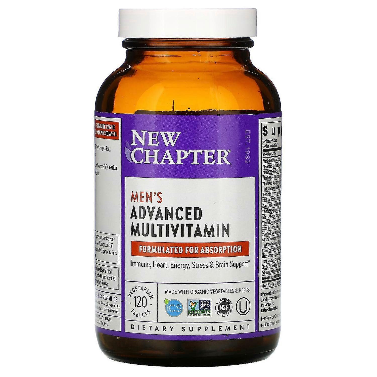 New Chapter, Men's Advanced Multivitamin, 120 Vegetarian Tablets ...