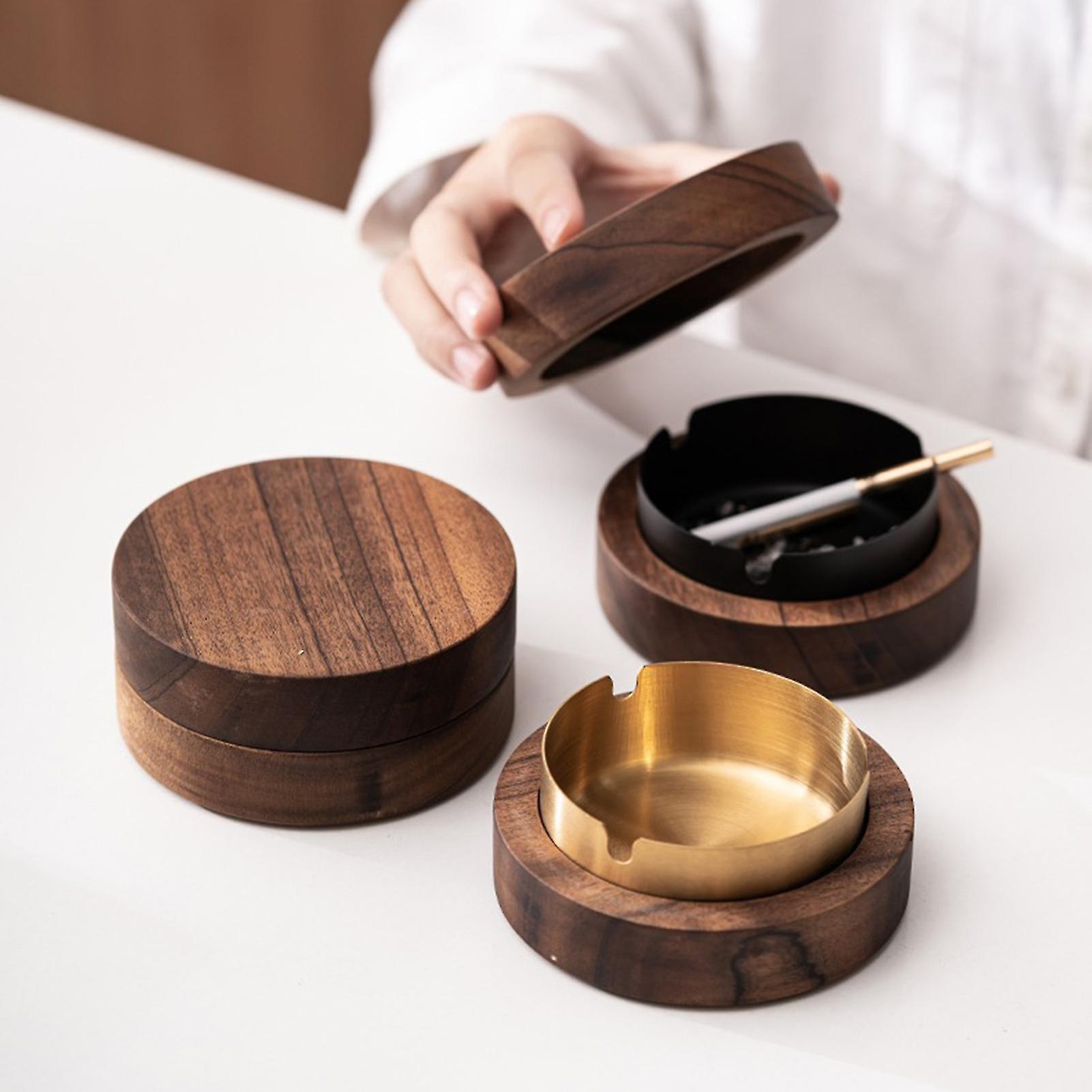 cendrier fente bouche fine broyage bois de noyer cendrier avec ...