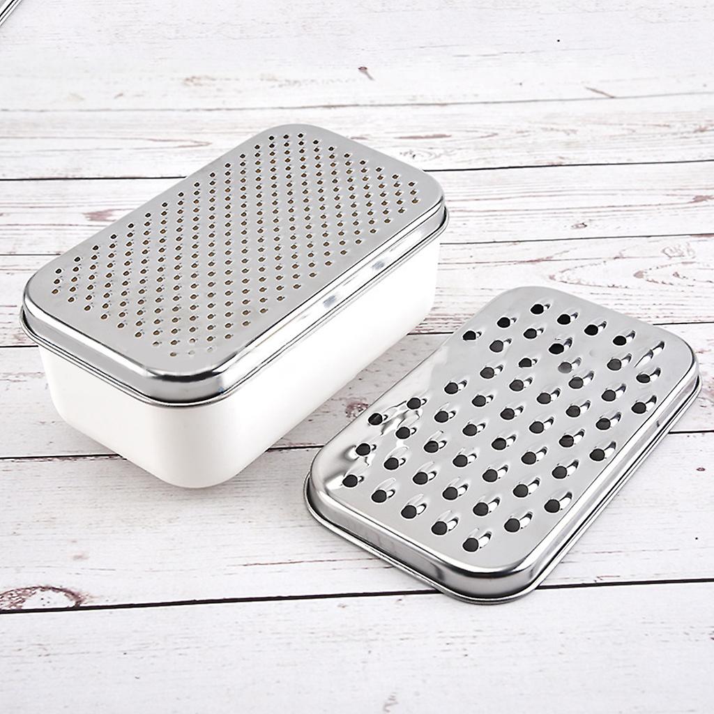Cheese Grater with Food Saver Container 2 in 1 Fruit Vegetable Chopper ...
