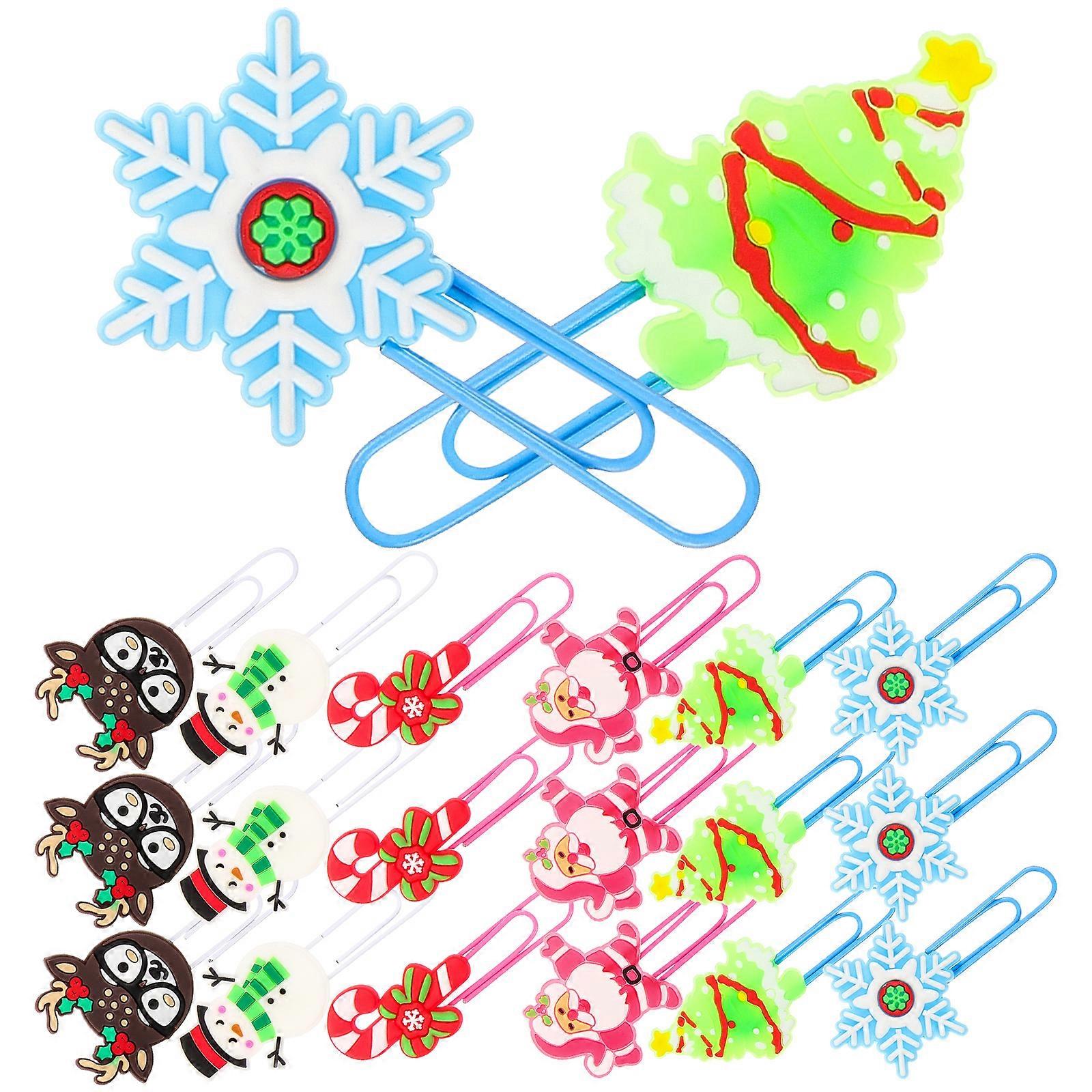 24Pcs Paper Clips bookmark Christmas Paper Clips File Document Paper ...