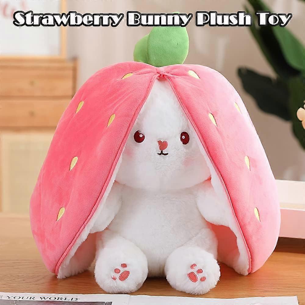 Rabbit Muppet Toys, Strawberry Bunny Plush Toys, Reversible Cuddle ...