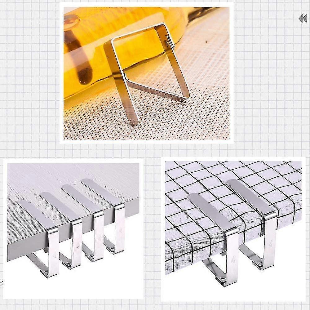 12 Pack Stainless Steel Tablecloth Clips For 2 Inch Thick Tables ...