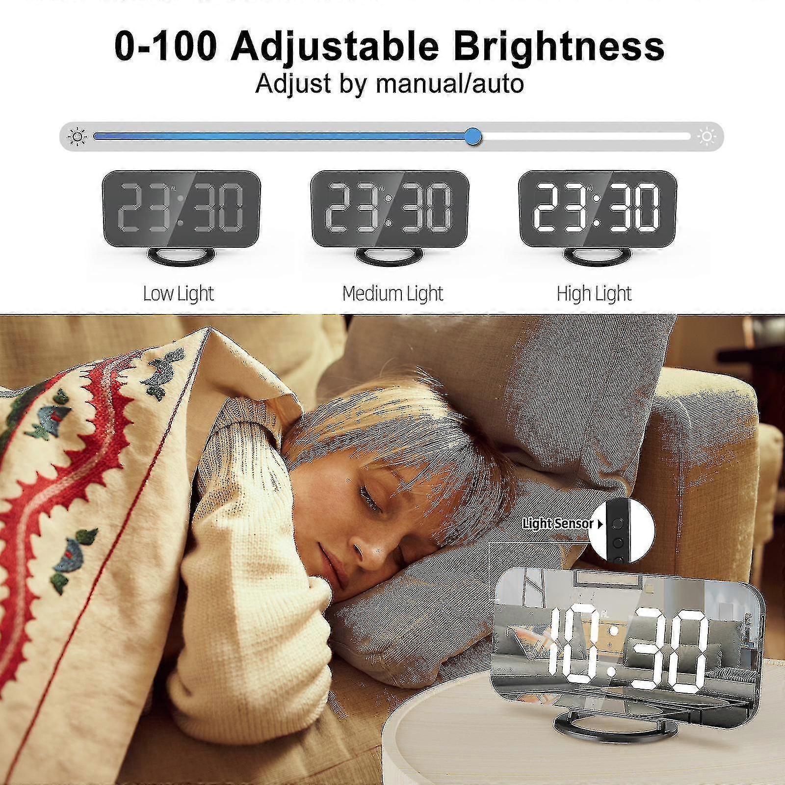 Loud Alarm Clock With Bed Shaker For Heavy Sleeper,dual Vibrating Alarm ...