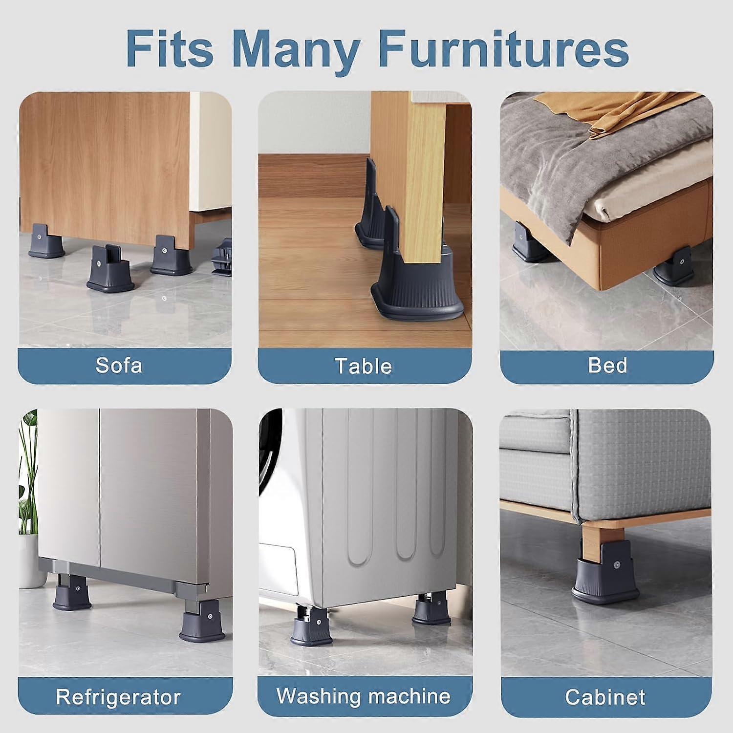 Adjustable Bed Risers with Screw Clamp,Fits Legs Width from 0-2.36 Inch ...