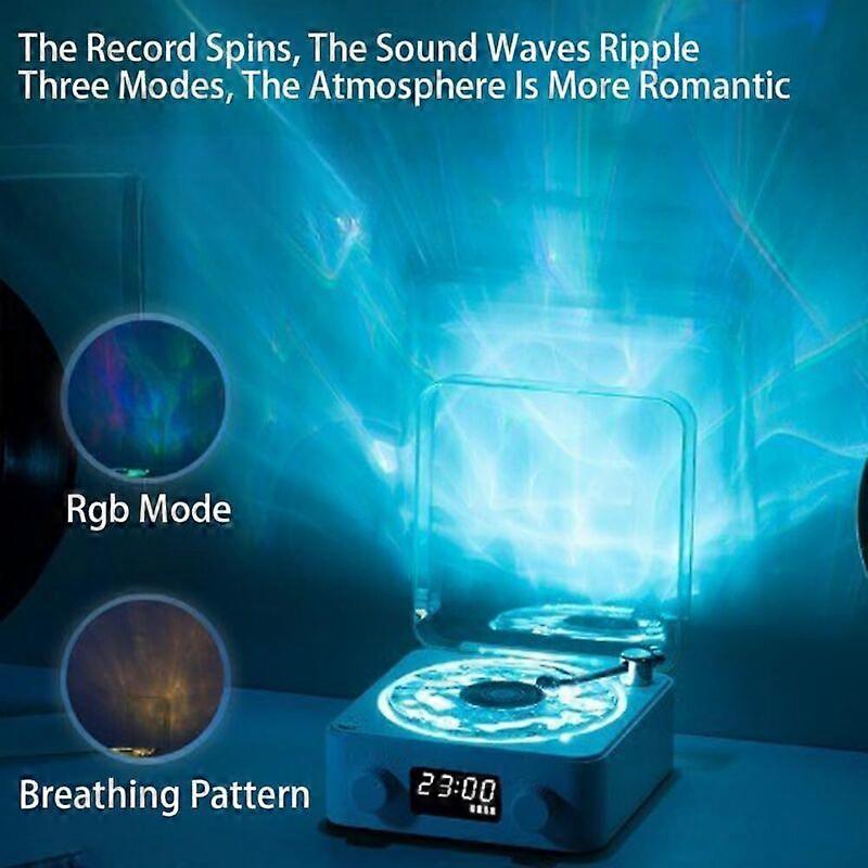 Lumena Lamp Record Player, Waves Vinyl Bluetooth Speaker with 4 Modes ...