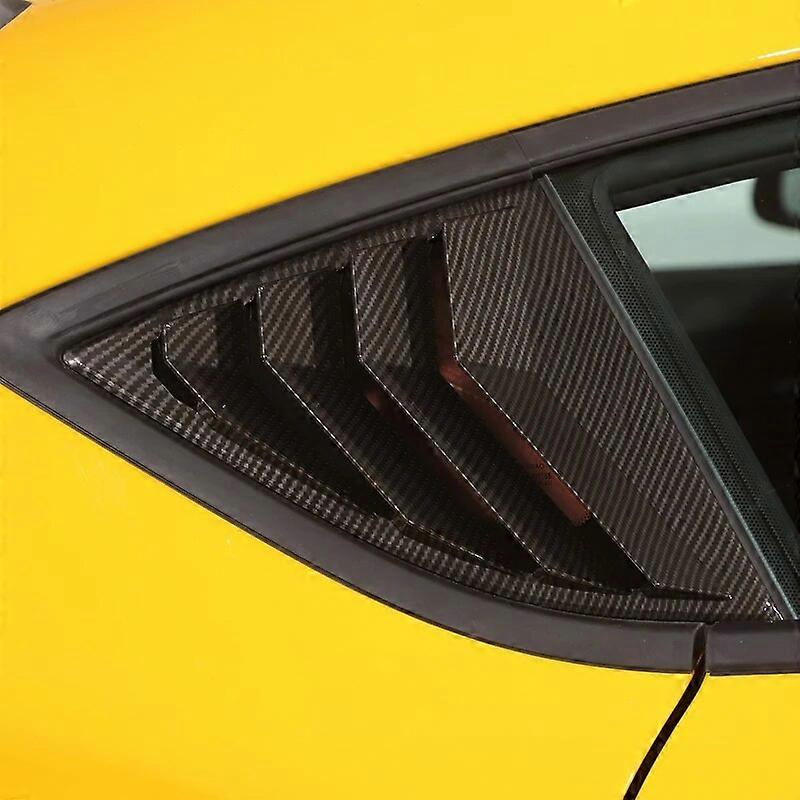 ABS Carbon Fiber Rear Window Shutters Trim Triangle Glass Spoiler Plate ...