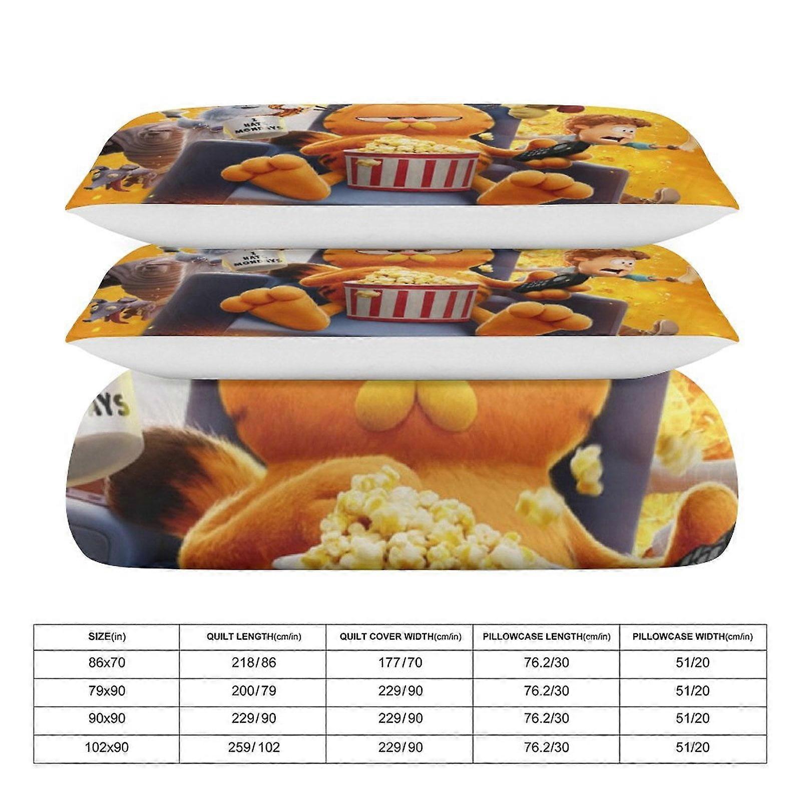 bedding set CA191 Garfield Bed Duvet Cover Microfiber Bedding Sets 3D ...