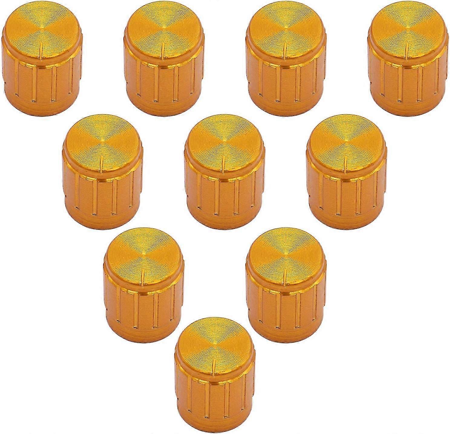 10pcs Golden Color Metal 6 Mm Knurled Shaft Insert Dia. Potentiometer ...