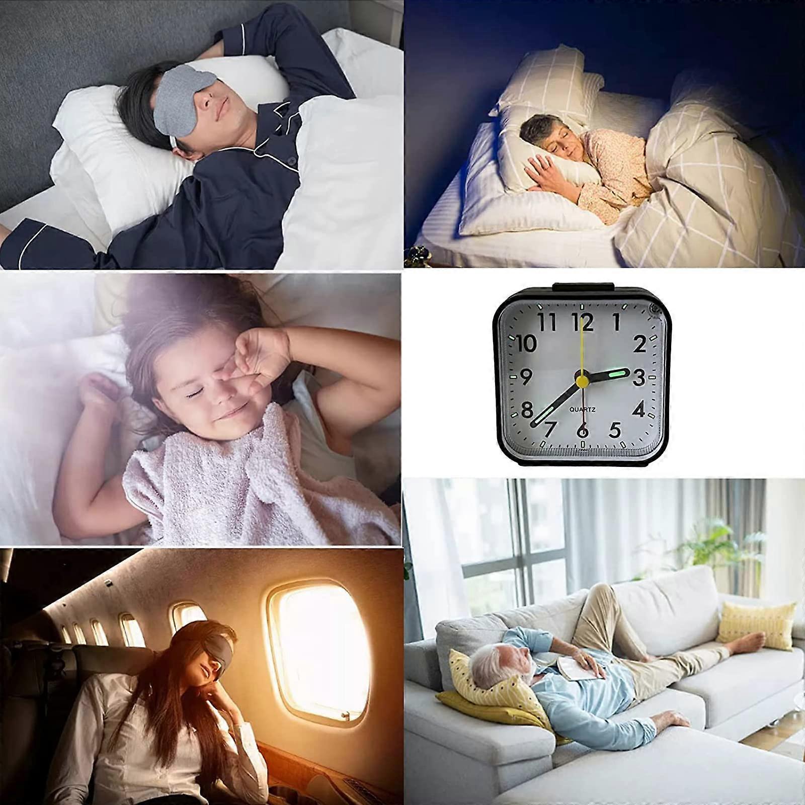 Analogue alarm clock without ticking with light and snooze function and ...