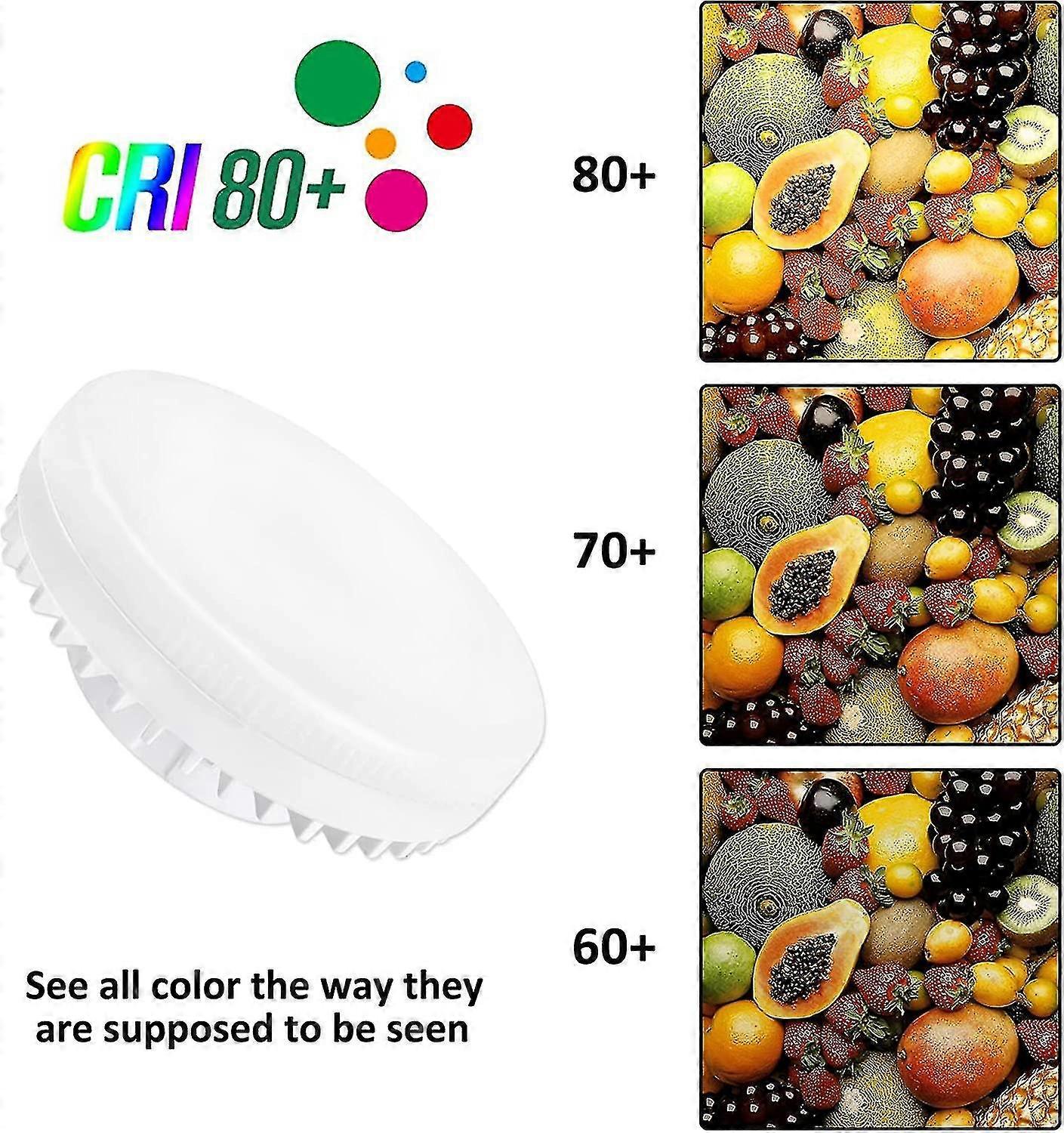 4pcs Gx53 Led Bulb 9w,cool White 6000k,120,gx53 15w-18w Cfl Equivalent ...