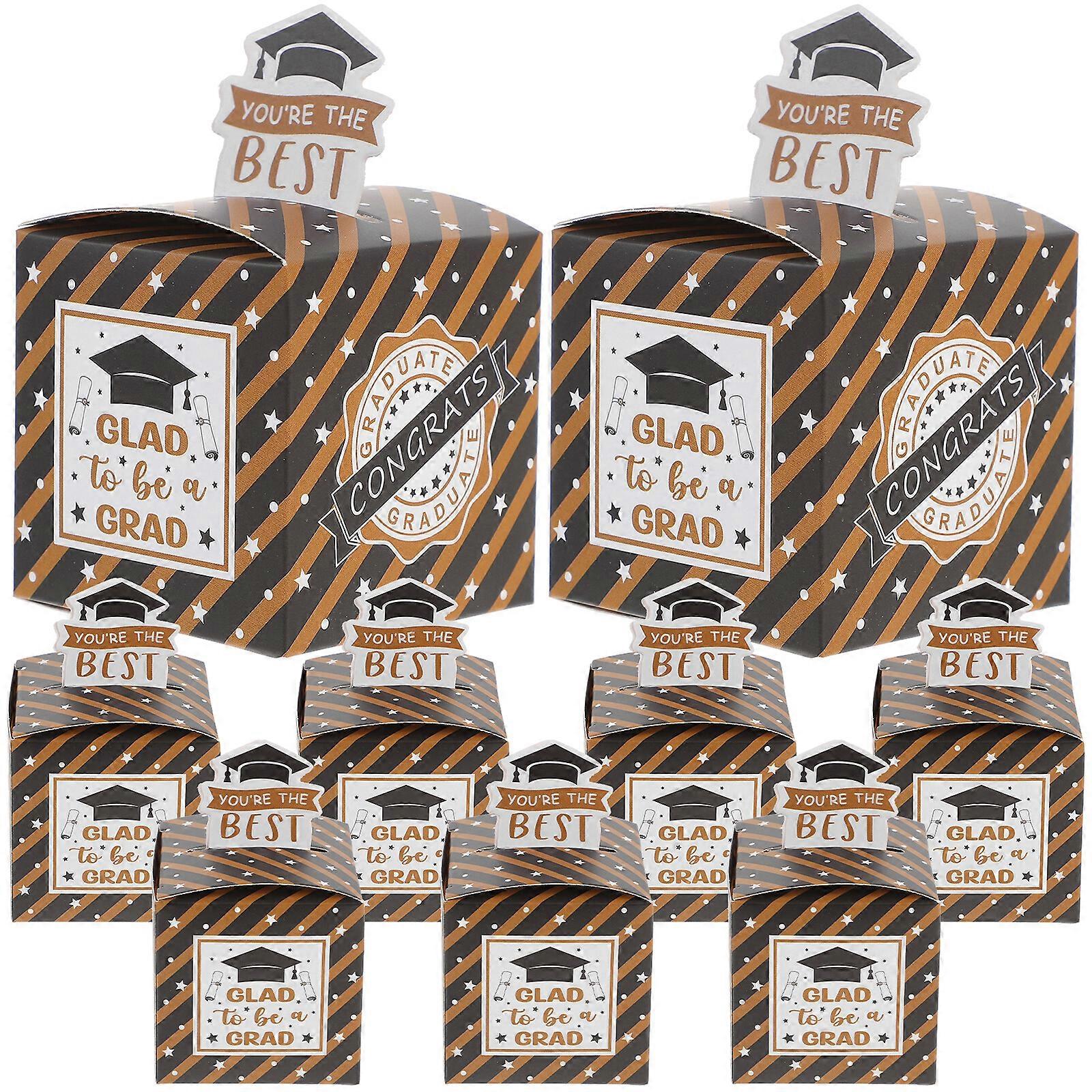 10st Graduation Favor Boxes Graduation Cap Candy Boxes Grattis Grad ...