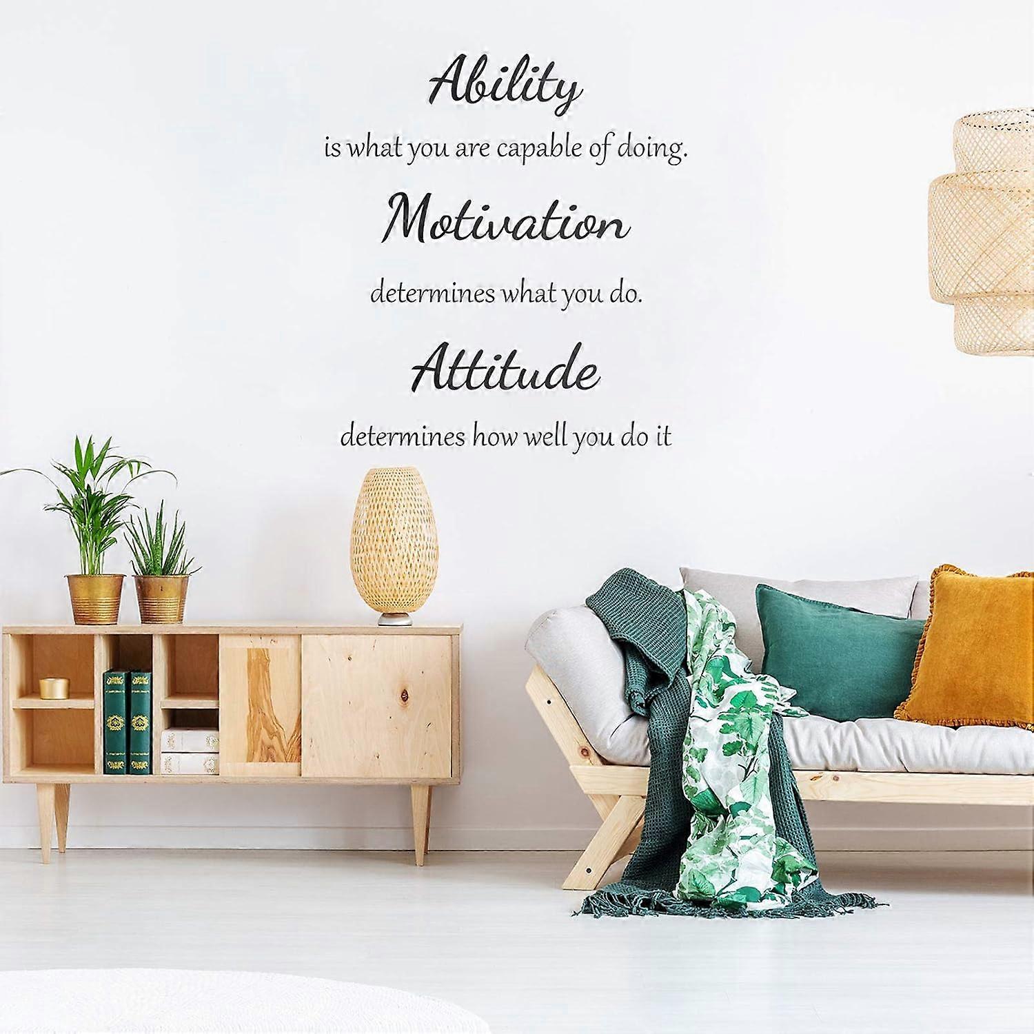 2 Sheets Vinyl Wall Quotes Stickers Ability Motivation Attitude ...